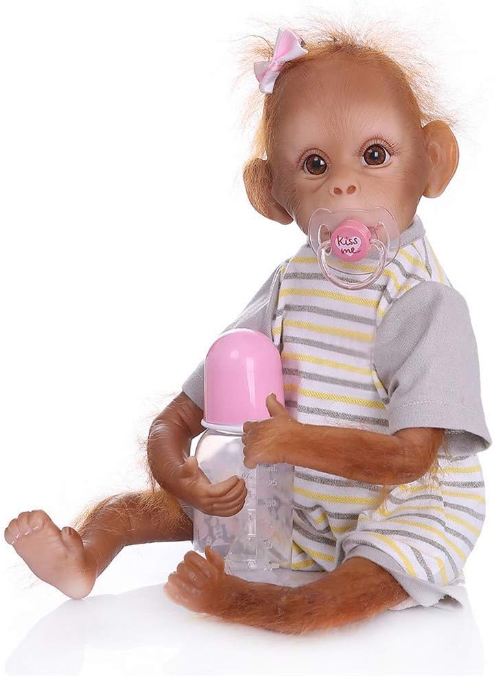 Amazon.com: Zero Pam Reborn Monkey Baby Dolls Realistic Soft Silicone ...