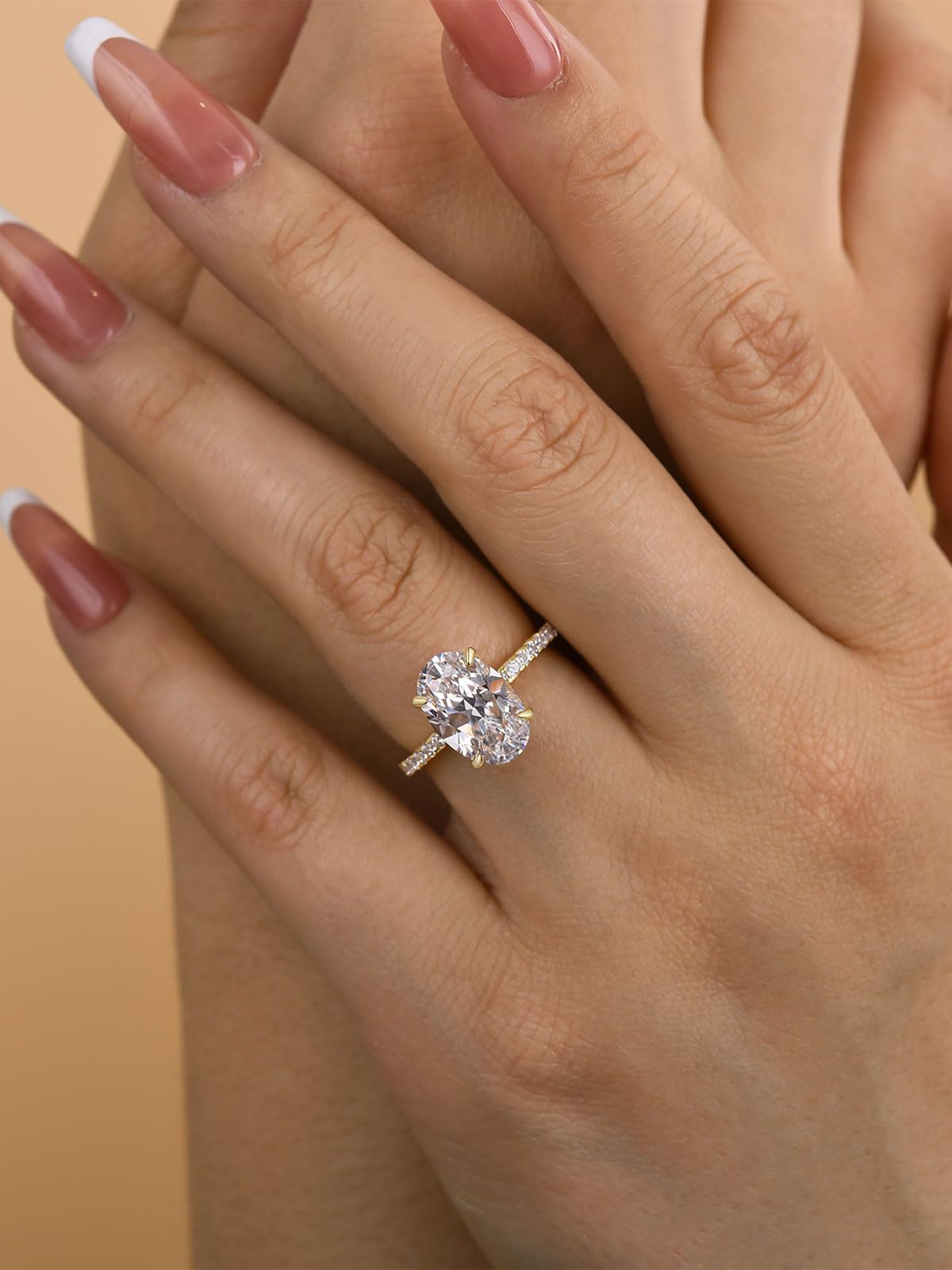 Snapklik.com : Effinny 3.5ct Elongated Oval Cut Engagement Ring,No ...