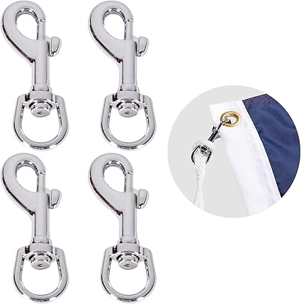 Amazon.com : NQ Flag Swivel Snap Clips - Heavy Duty Metal Flag Snaps ...