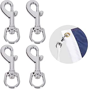 Amazon.com : NQ Flag Swivel Snap Clips - Heavy Duty Metal Flag Snaps ...