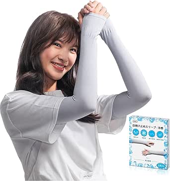 Amazon.co.jp: [JIMIJ] アームカバー UVカット レディース 接触冷感 腕カバー ひんやり UPF50+ ロング丈 5枚 ...