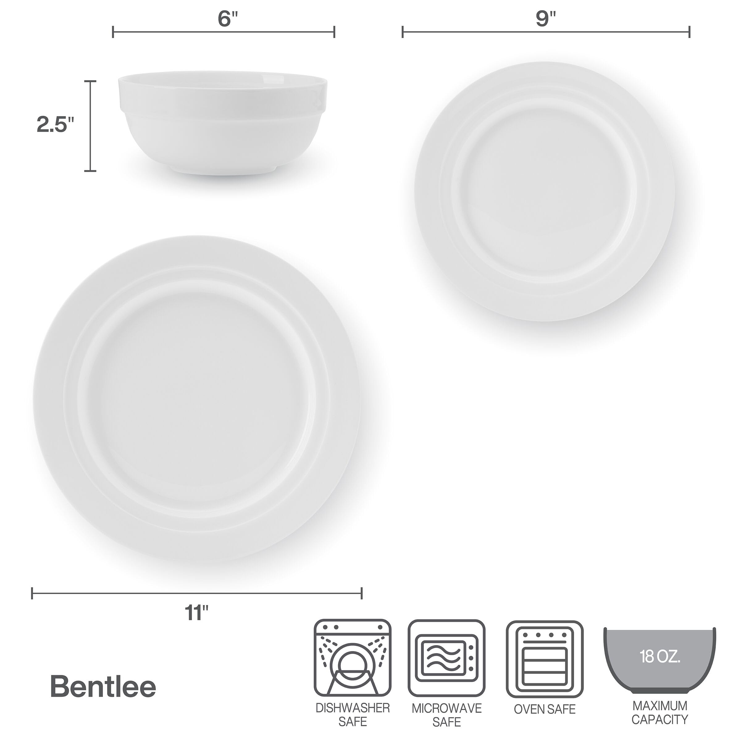Snapklik.com : Mikasa Bentlee Bone China Lightweight Chip Resistant 12 ...