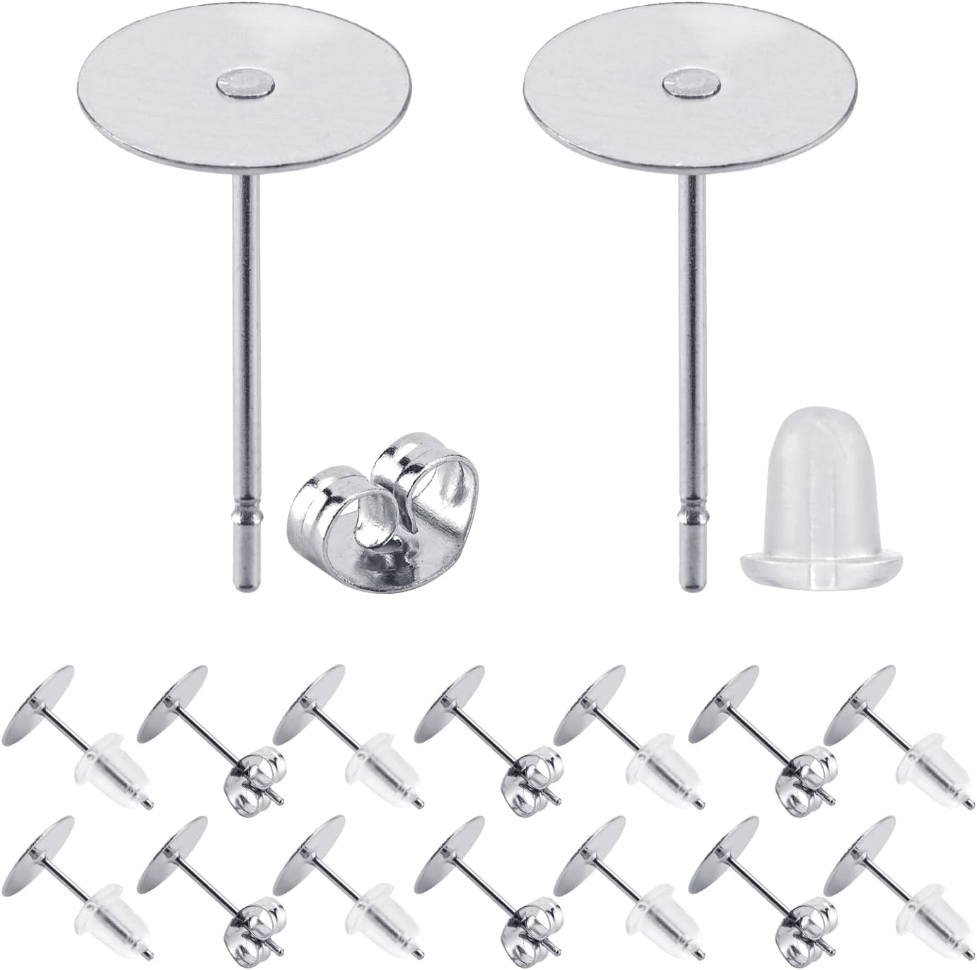 Amazon.com: BEADNOVA Earring Hardware 180pcs 4mm Stainless Steel ...