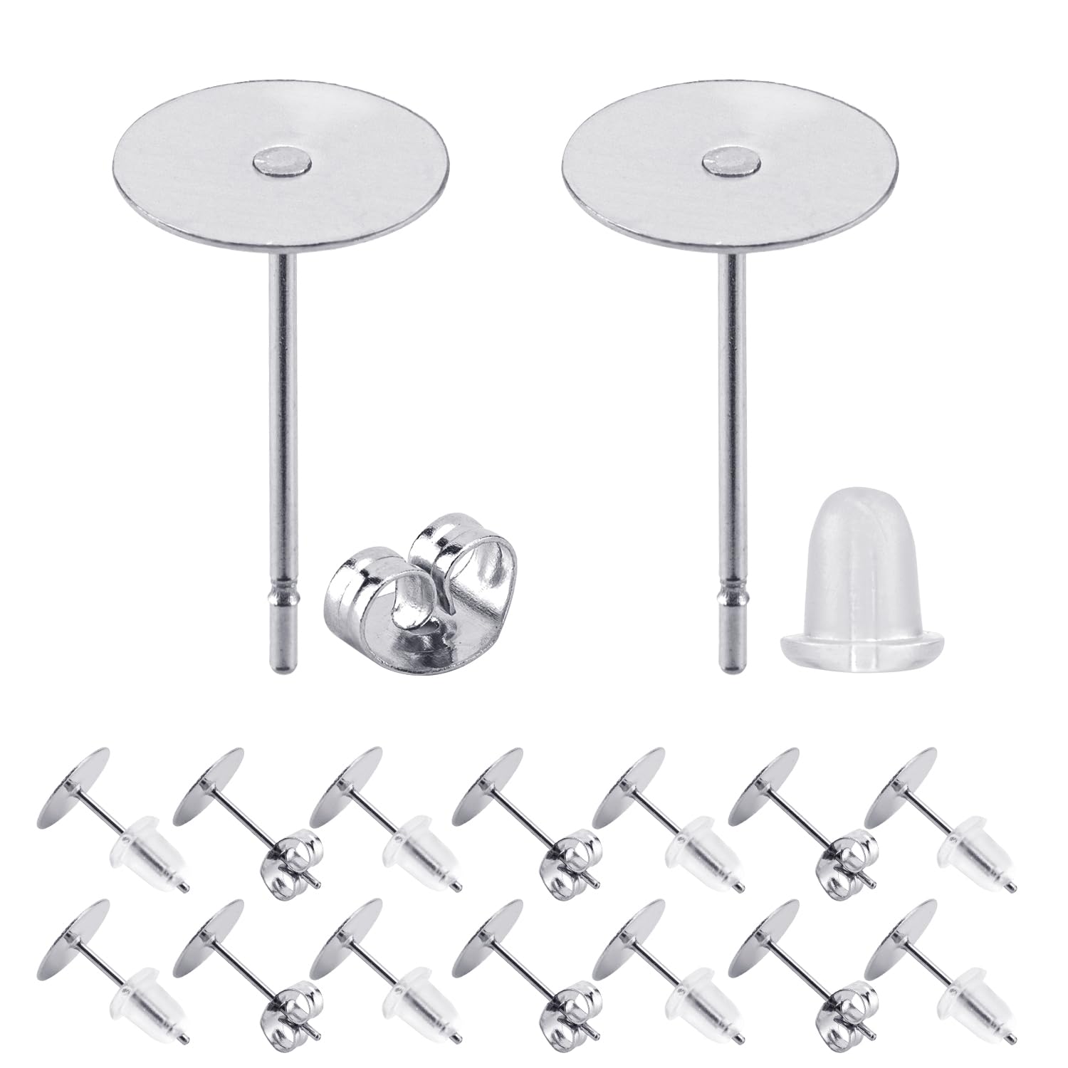 Amazon.com: BEADNOVA Earring Hardware 180pcs 4mm Stainless Steel ...