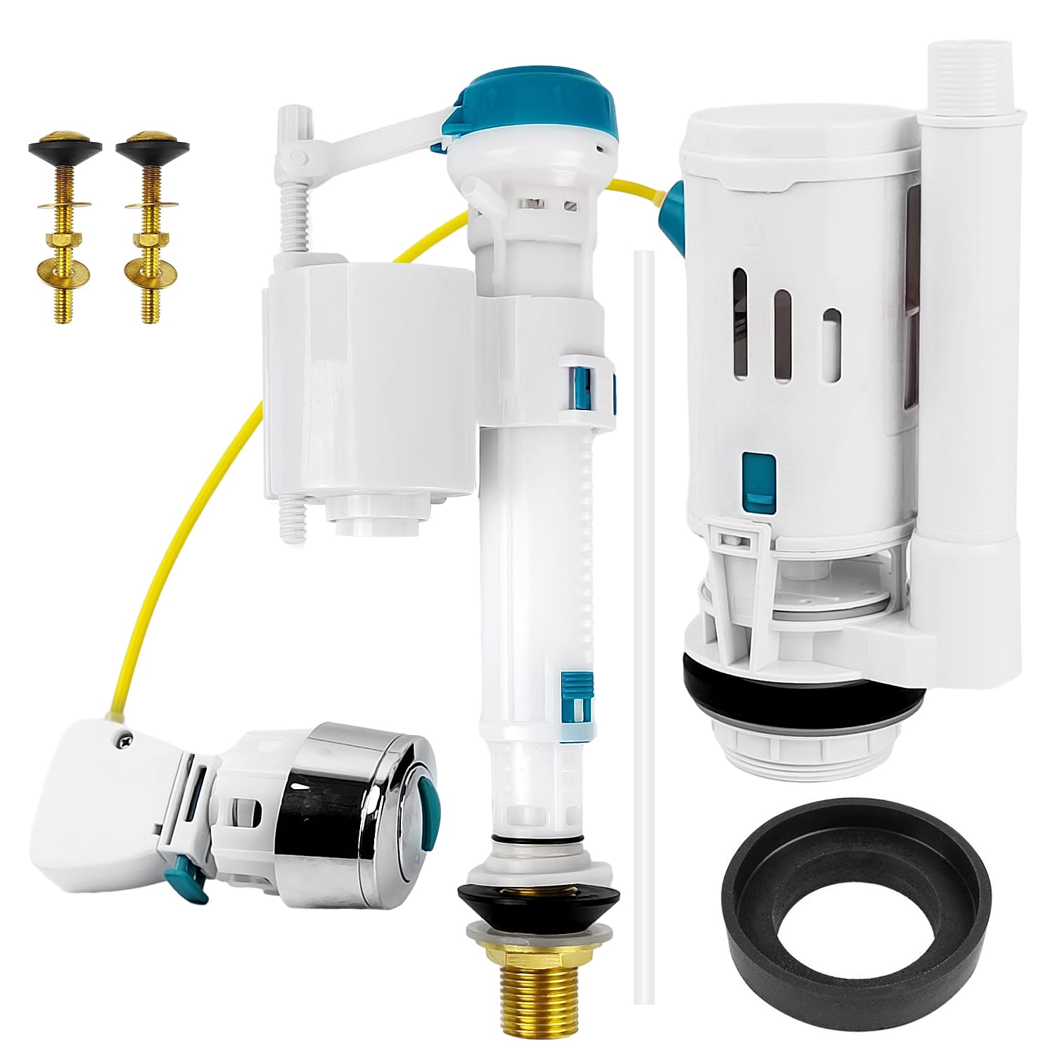 Buy 4 pcs Toilet Flush System Replacement Kit, 1 Drain Valve + 1 Water ...