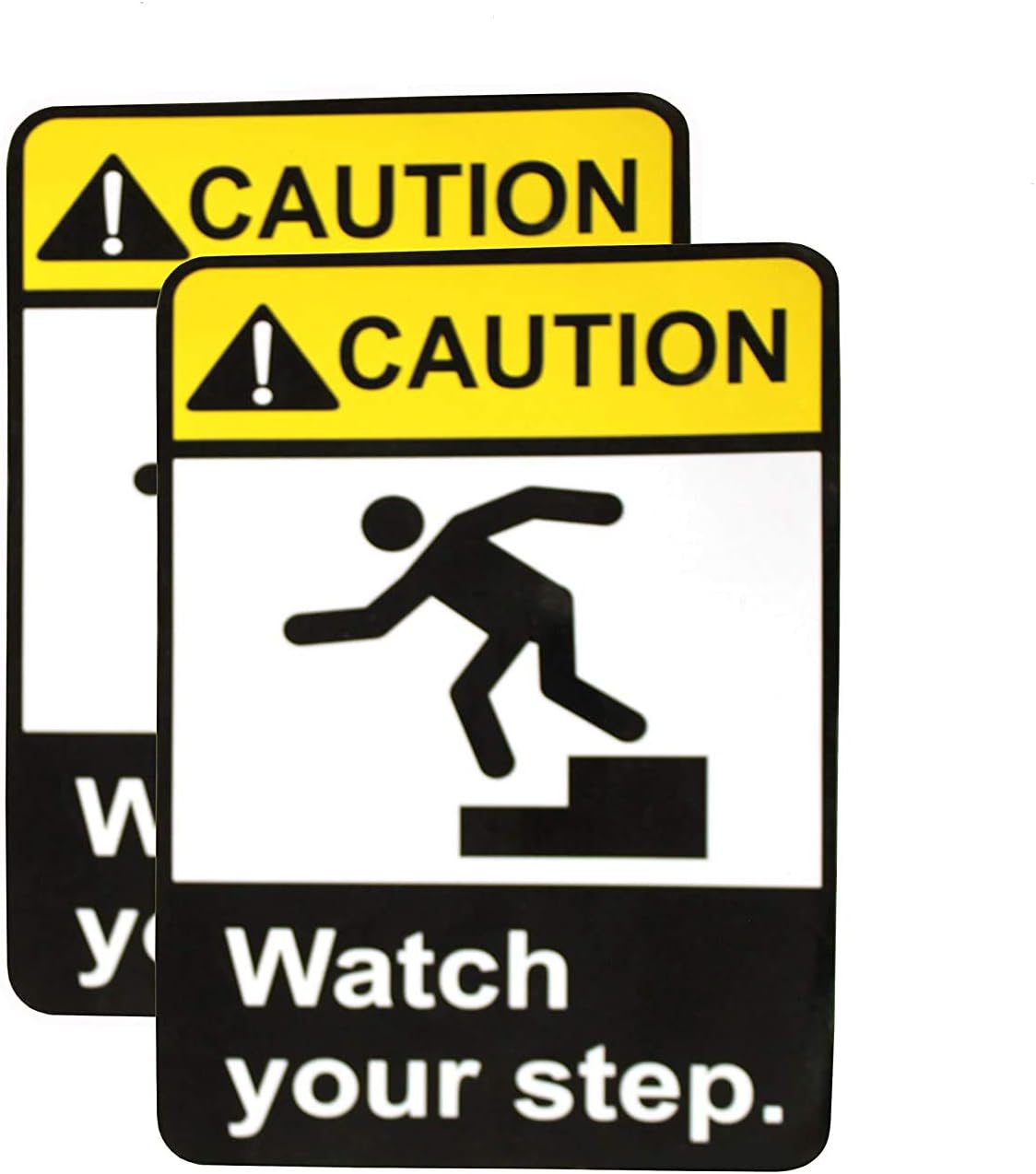 eSplanade Caution Watch Your Step Warning Sign Sticker Decal - Easy to ...
