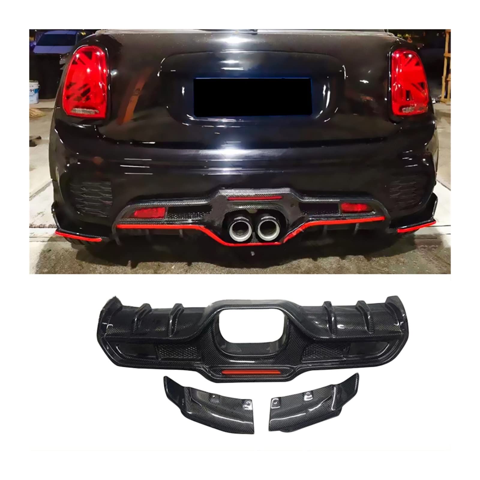 Buy Huqwsa For Mini F56 F55 For Cooper For JCW Car Carbon Fiber Rear ...