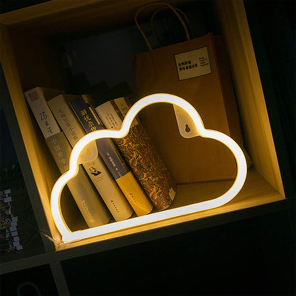 ENUOLI Warm White Neon Light Cloud Neon Signs Cloud Neon Lights with ...