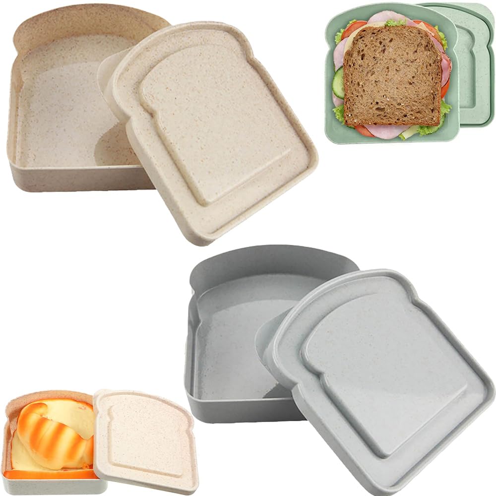 Amazon.com: NADUSEP Sandwich Containers, 2 Pcs Sandwich Box Food ...