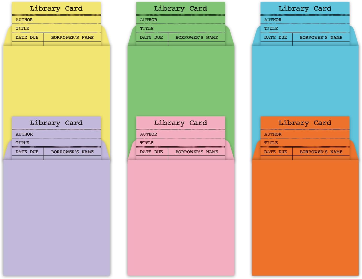 Amazon.com : 200 Pcs Library Pocket Envelopes and Books Cards Include ...