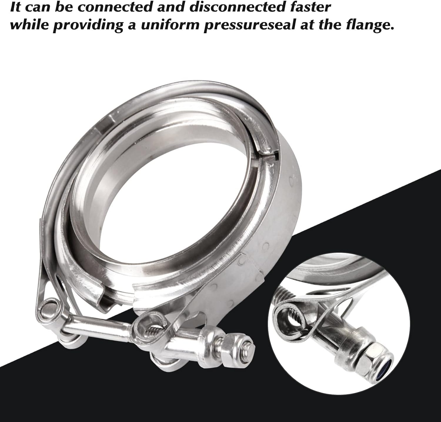 Neyseki 2.5inch 304 Stainless Steel Turbo Exhaust Downpipe Flange V ...