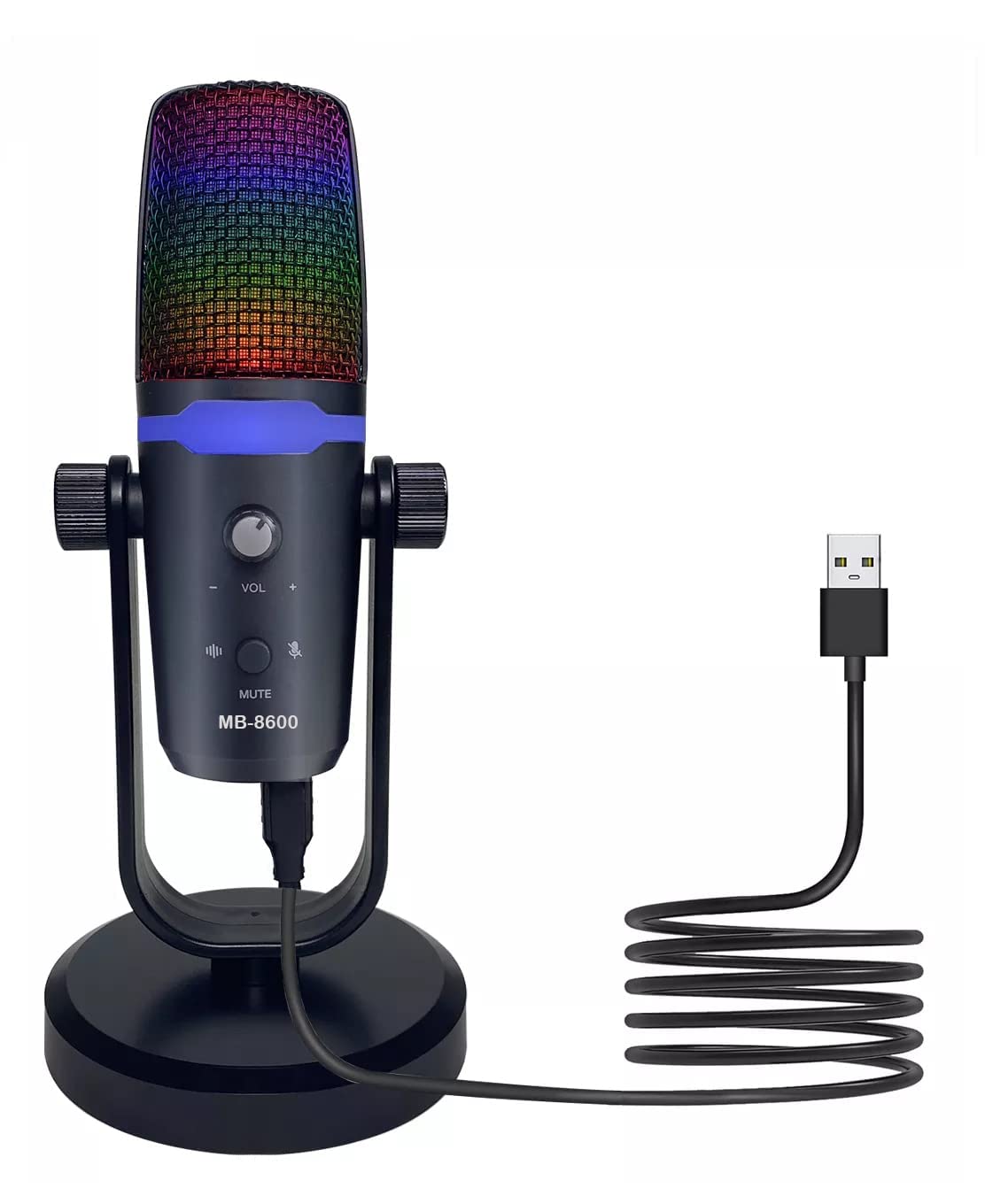 Mocking Bird MB-8600 USB Condenser Microphone Professional RGB Gaming ...
