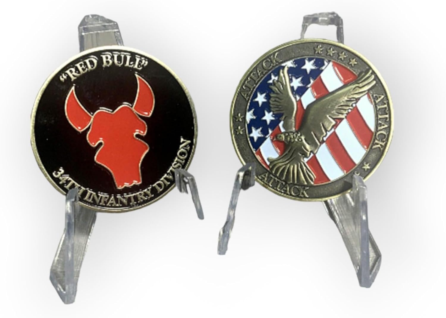 Amazon.com : USA Army 34Th Infantry Division "Red Bull" Challenge Coin ...