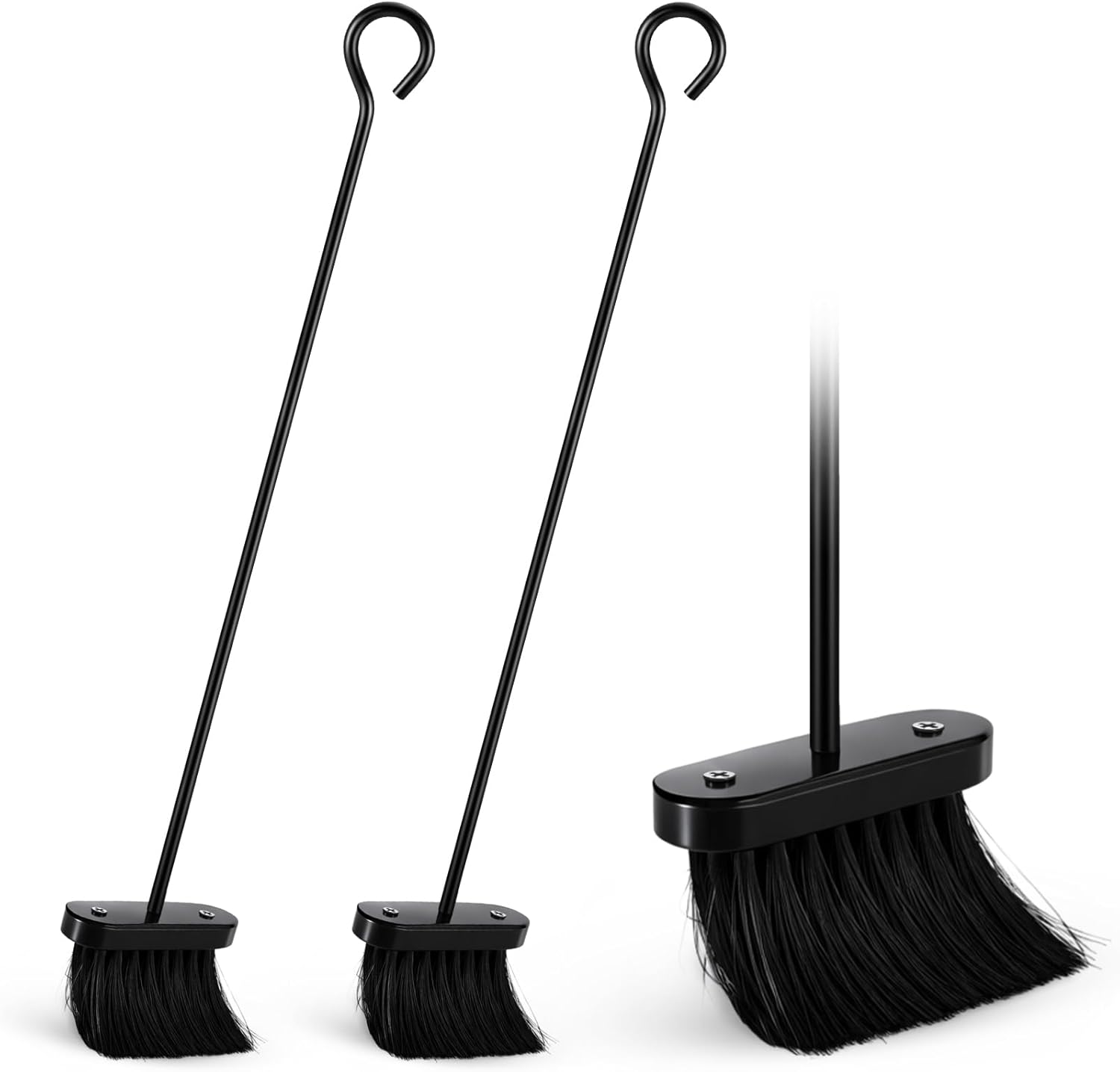 Amazon.com: 2 Pack 30 Inch Black Fireplace Hearth Brush Broom Round ...
