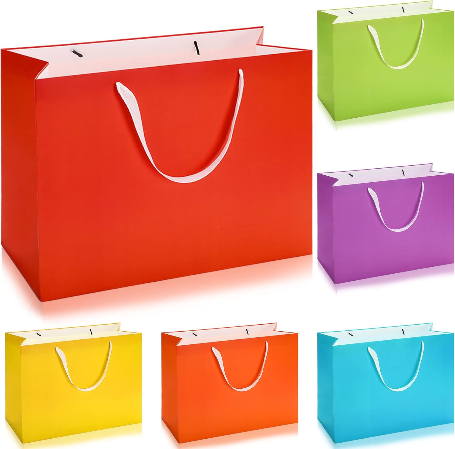 Amazon.com: 24 Pcs Assorted Color Large Gift Bags Colorful Paper Bags ...