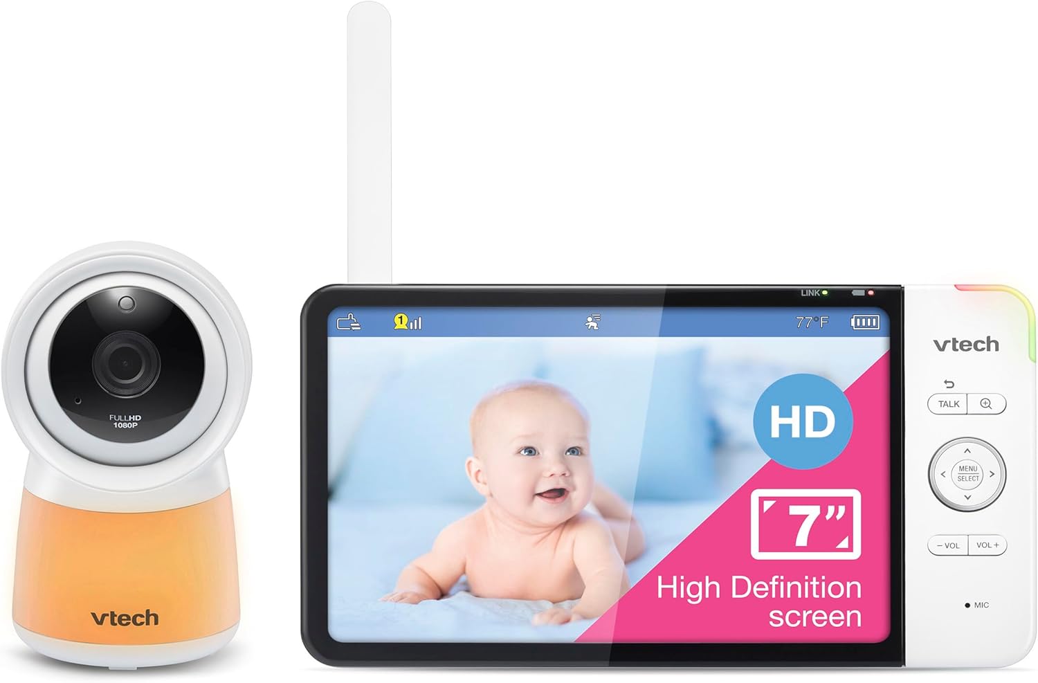 VTech RM7754HD Smart Wi-Fi Video Baby Monitor with 7” Display and 1080p ...
