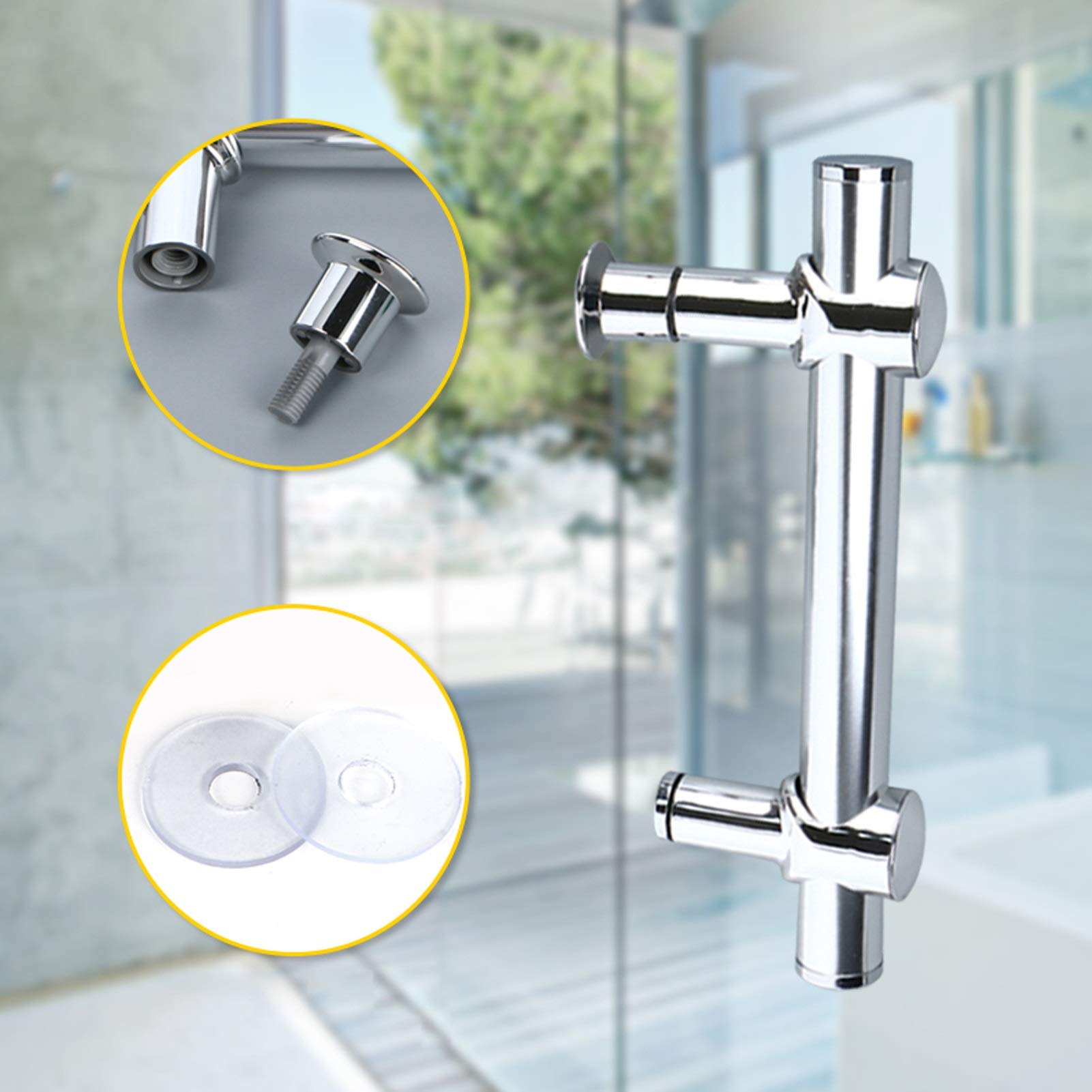 WL-ZZZ Shower Door Handle Adjustable Hole Distance Bathroom Glass Door ...