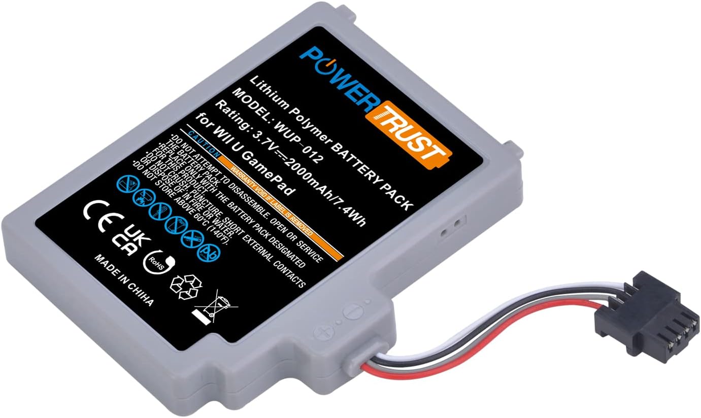 Amazon.com: PowerTrust 2000mAh WUP-012 WUP-010 Battery for Wii U ...