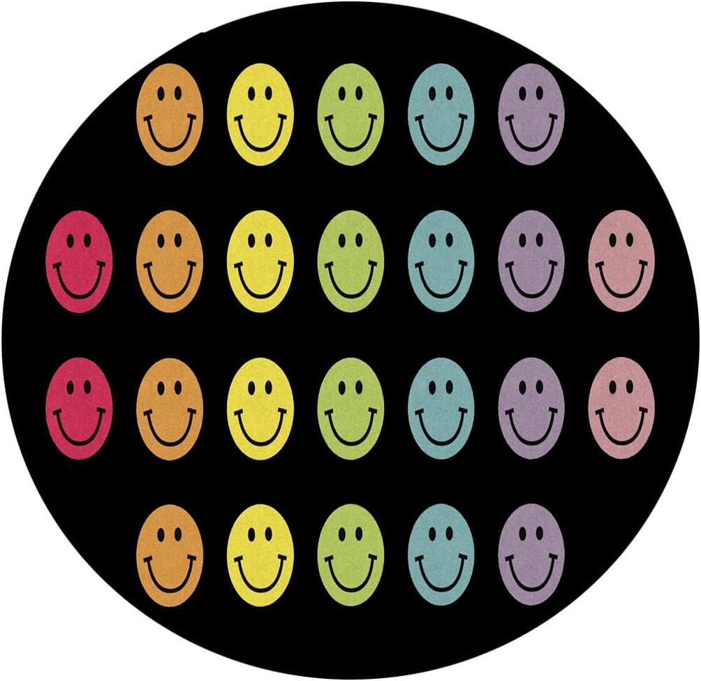 Amazon.com: Champion Rugs Smiley Face School Classroom Black ...