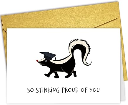 Amazon.com : Nchigedy Funny Skunk Graduation Card for Him Her, Grad ...