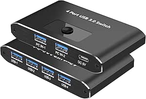 USB Switch,USB 3.0 Switch, 2 Computers Sharing 4 Devices, Aluminum ...