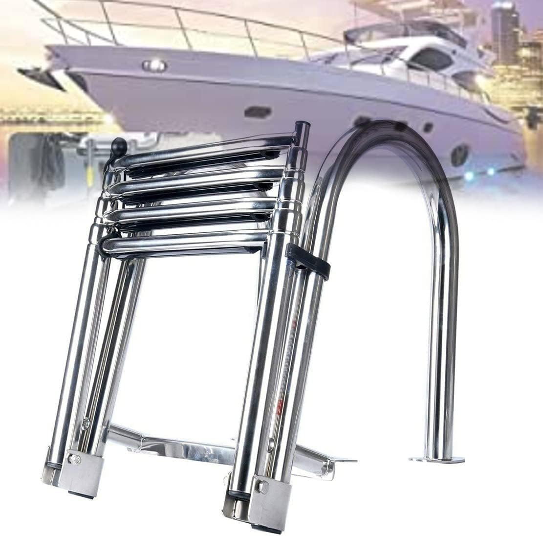 Amazon.com: Pontoon Boat Ladder Boat Ladder Marine Ladder 4 Step ...