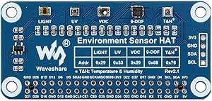 Waveshare Environment Sensor HAT for Raspberry Pi I2C Bus with Rich Onboard Resources Including ...