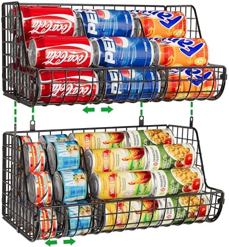Amazon.com: 2-Tier Stackable Can Organizer for Pantry Shelves, 2 Pack ...