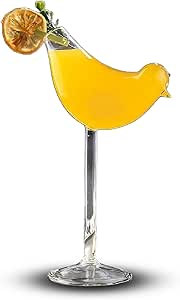 Awse Bird Shaped Cocktail Glass Set, Transparent Crystal Glass, Modern ...