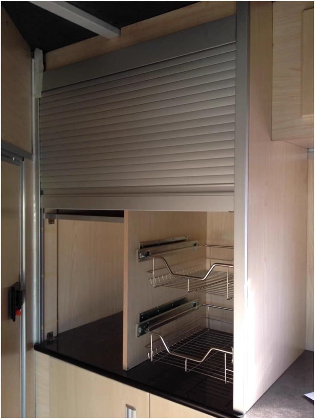 Small Roll Up Cabinet Folding Doors 16 20 24 28 32”Wide, Flexible Pull ...