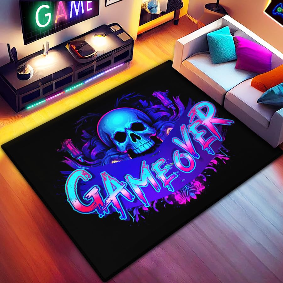 Amazon.com: ERWAAD Gaming Rug for Boys Room - Gamer Rug with Game ...