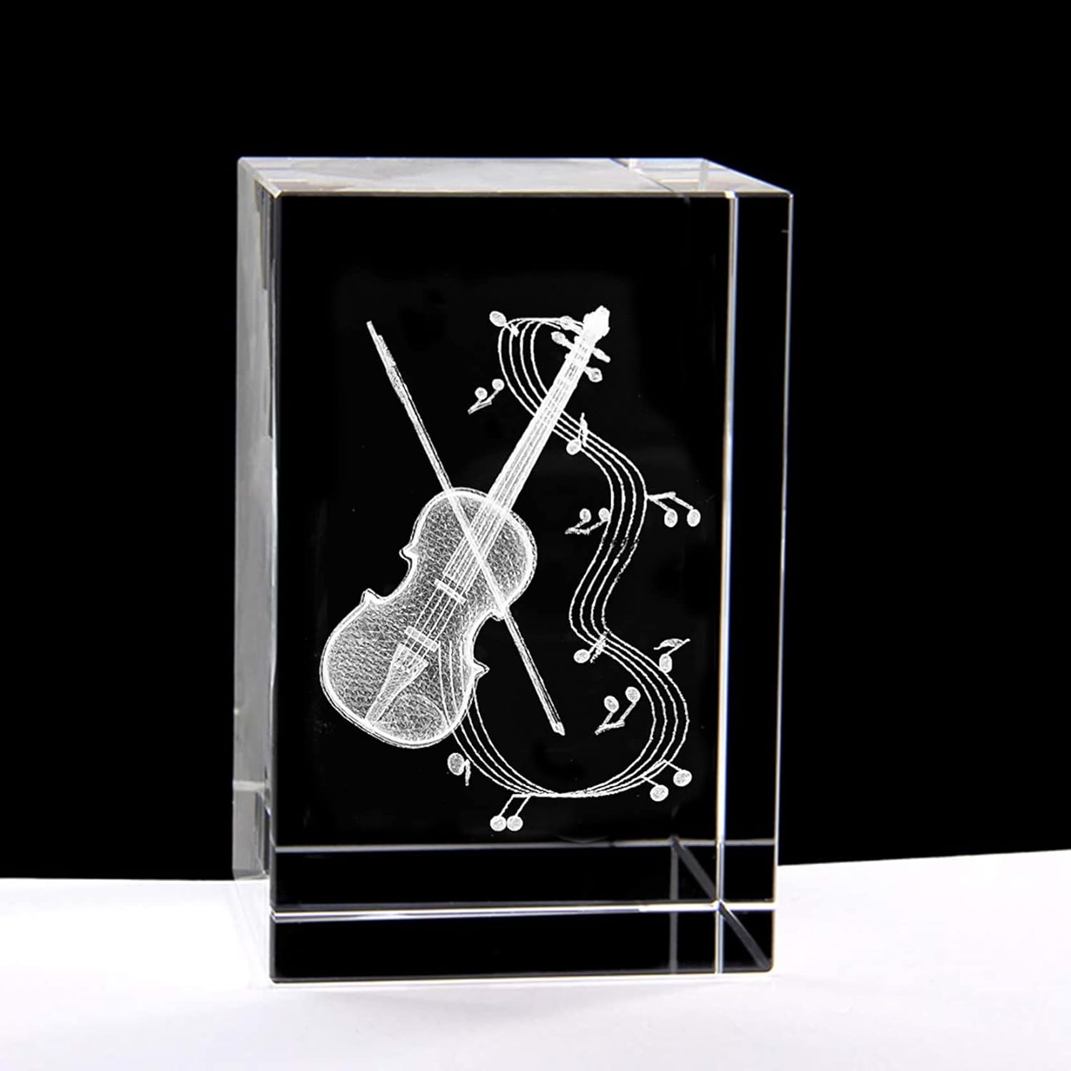 Amazon.com: XINDAM 3D Violin Paperweight Laser Etched in Crystal Glass ...