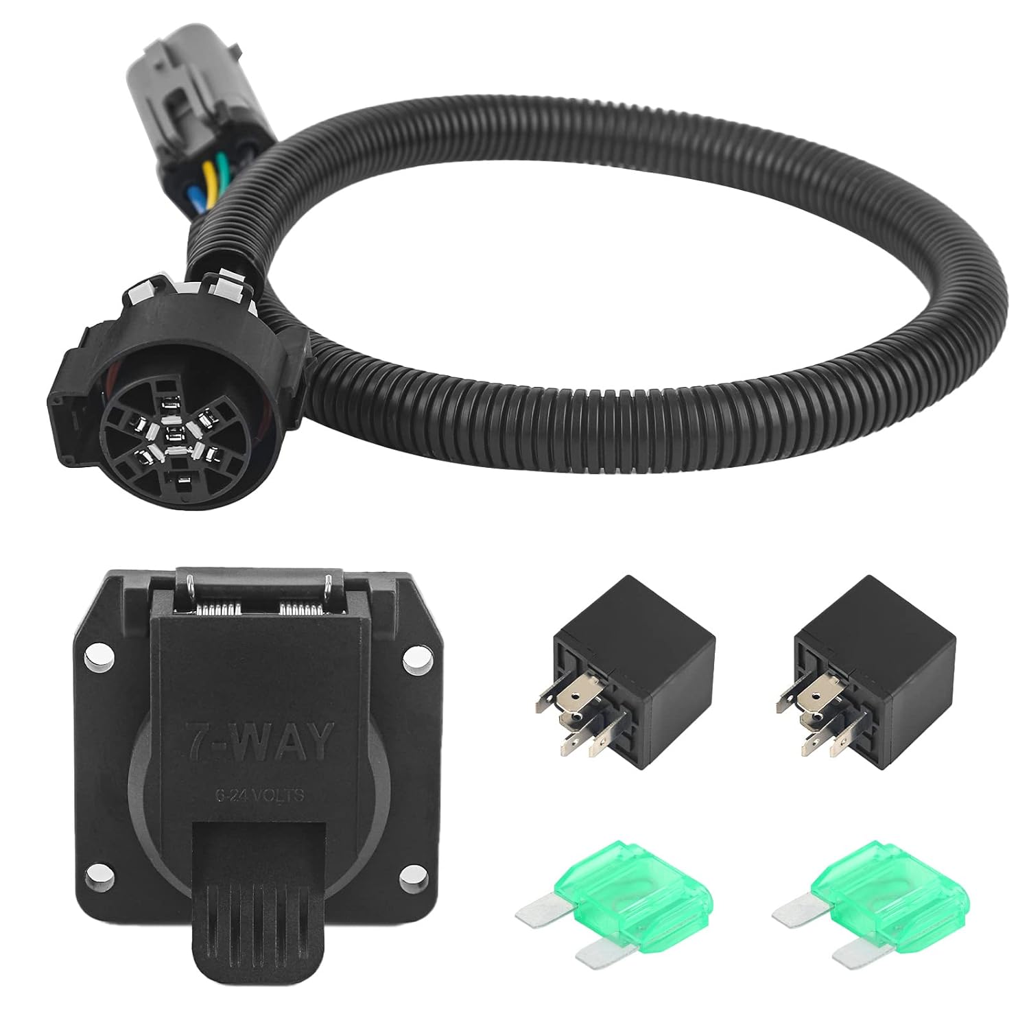 55243 7-Pin Vehicle-Side Custom RV Blade Trailer Wiring Harness with ...