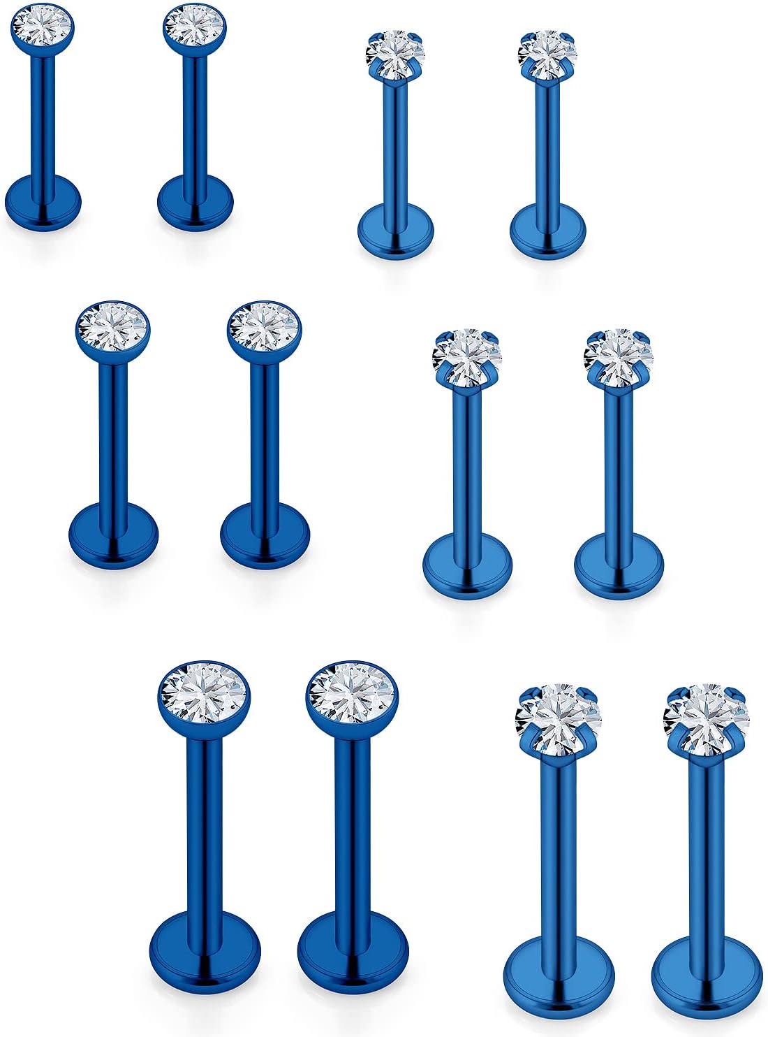 Amazon.com: 16G Lip Rings For Women Stainless Surgical Steel Labret ...