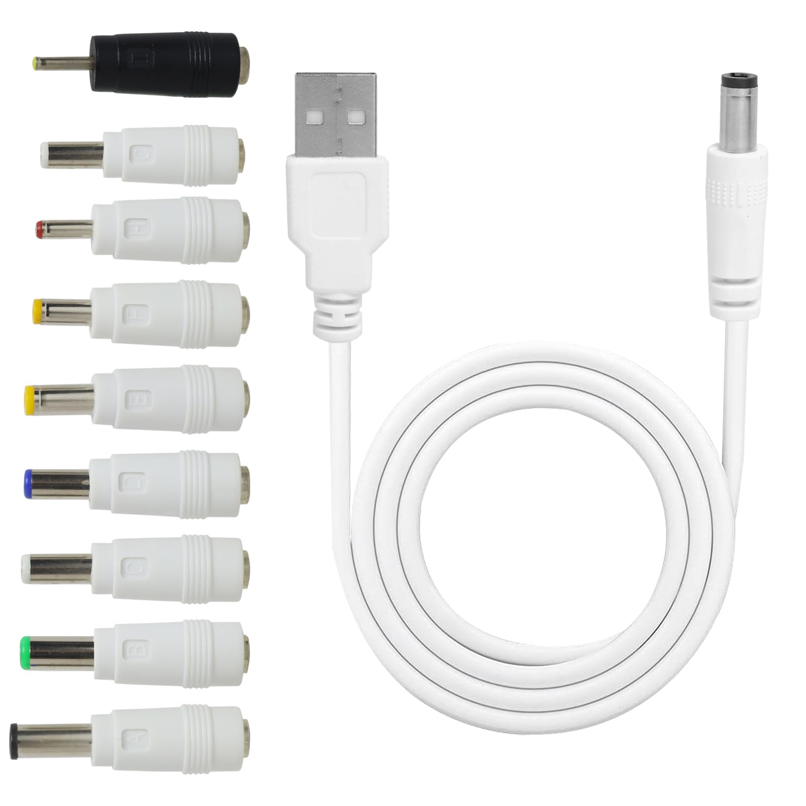 Fascetta 5V Usb To DC Power Cable With 9 Connectors Adapters 2.1 X 5 ...