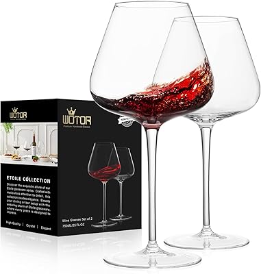 Amazon.com | Patented Extra Large Crystal Wine Glasses with Stem ...