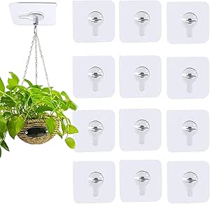 Amazon.com: 12PCS Self Adhesive Ceiling Hooks Heavy Duty,Ceiling Hooks ...