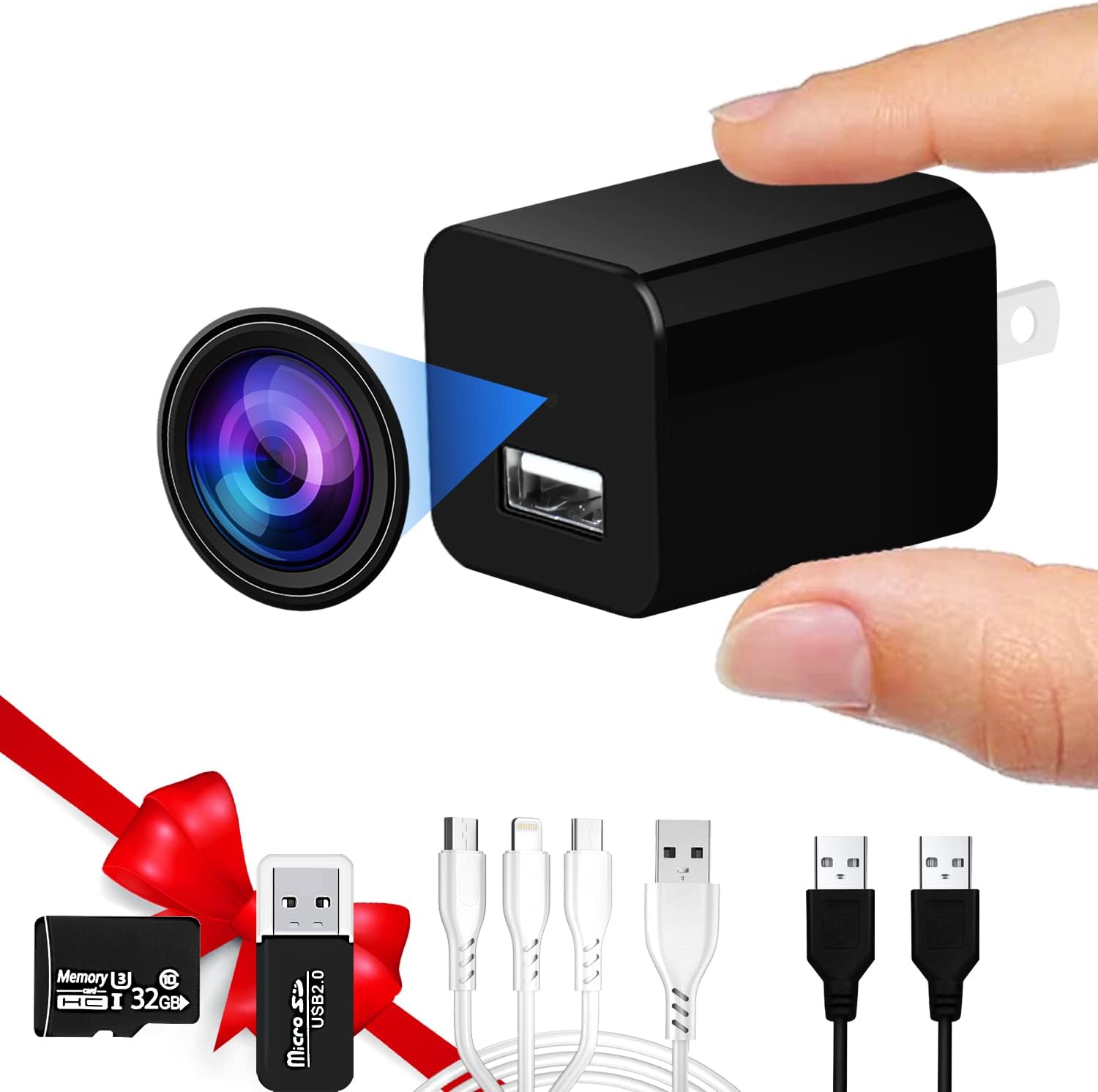 Mini chargeur de caméra espion, caméra cachée, caméras cachées Full HD ...