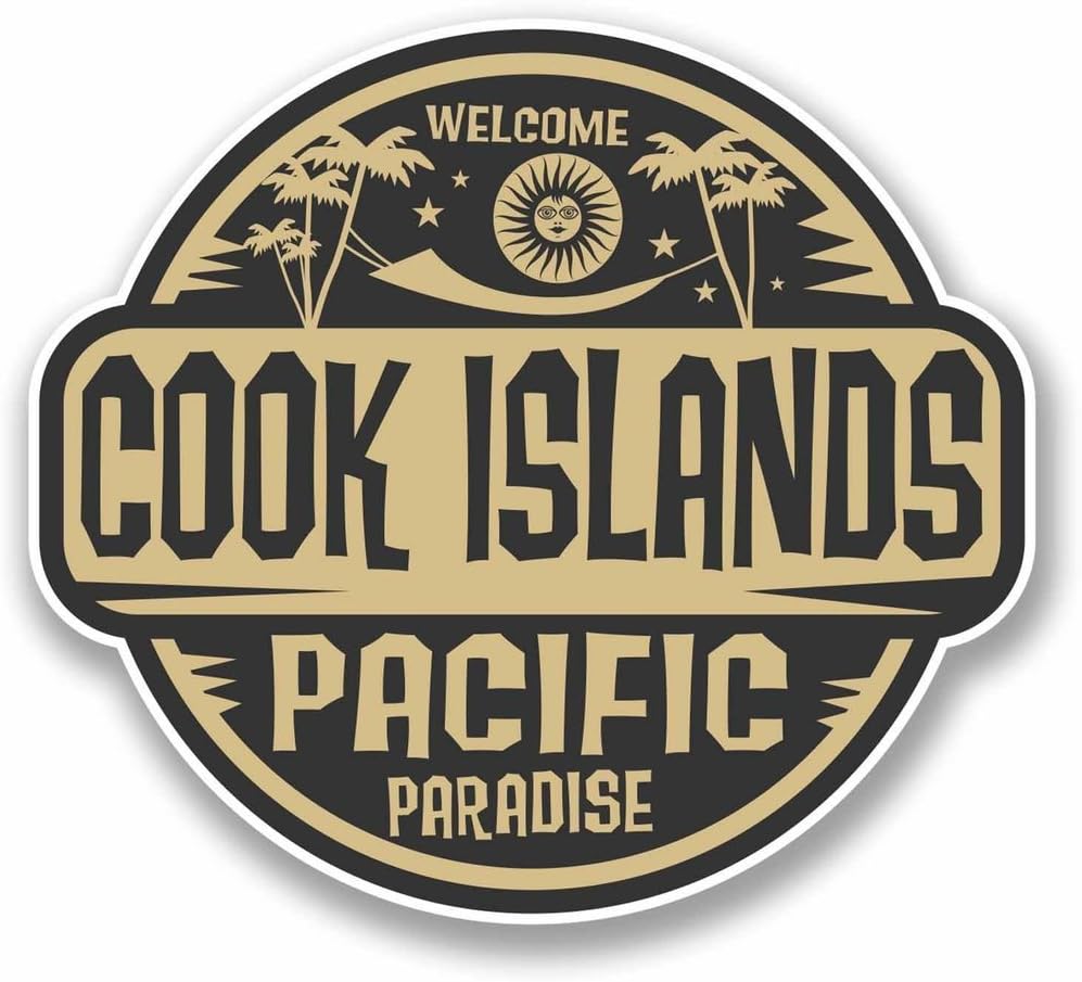 Amazon.com: 2 x 10cm/100mm Cook Islands Sticker Decal Laptop Car Travel ...