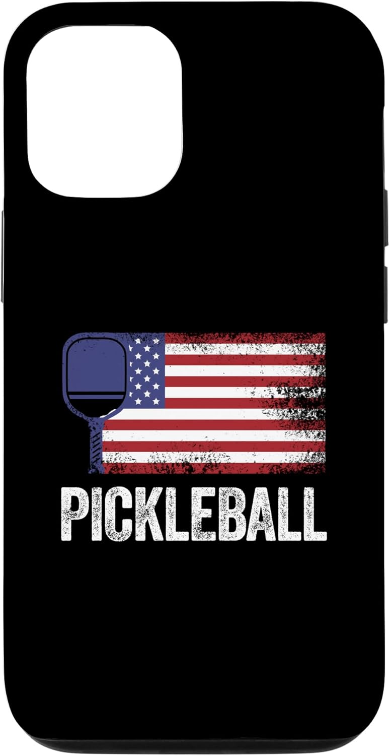 Amazon.com: iPhone 12/12 Pro Pickleball USA Flag American Patriotic ...