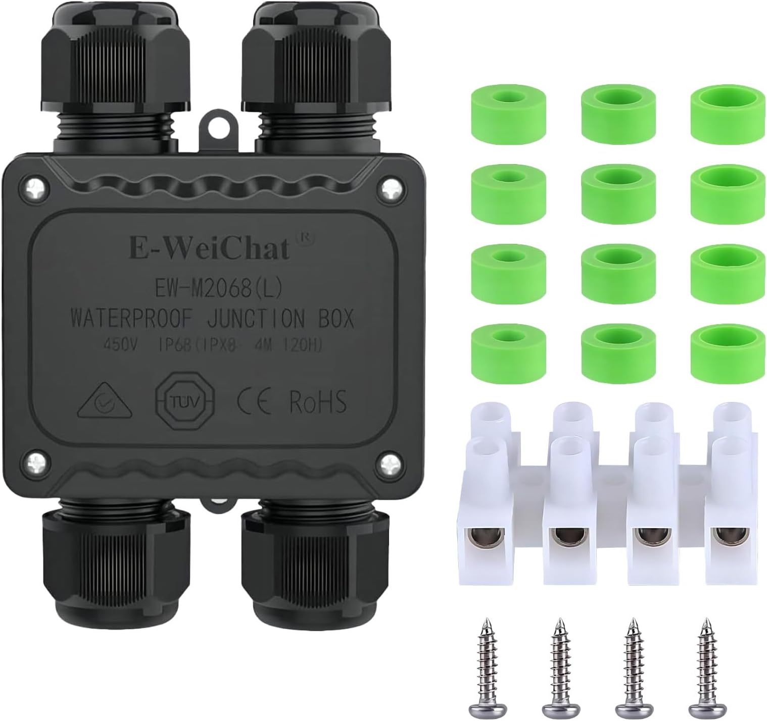 4 Way Electrical Junction Box, La Vane IP68 Waterproof 4 Way Cable ...