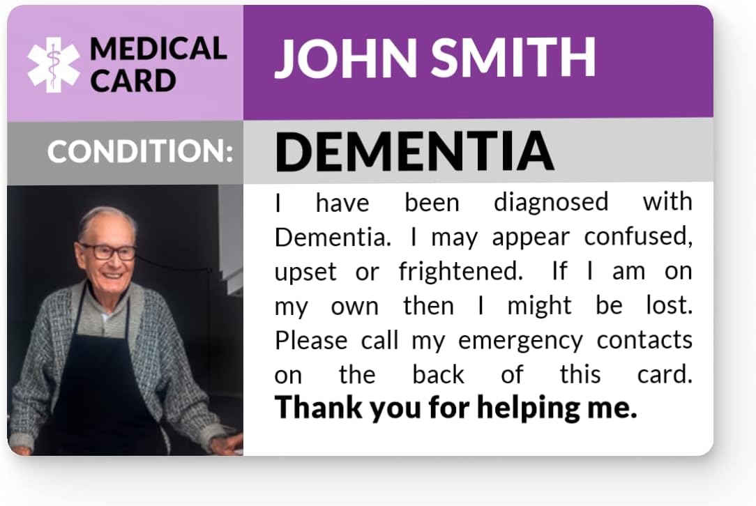 Dementia Photo Awareness Medical ID Alert Card : Amazon.co.uk ...