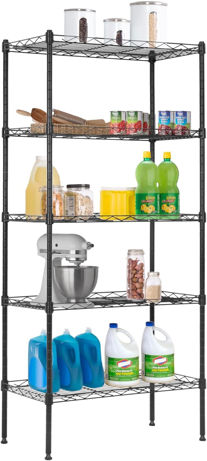 Amazon.com: HESESOH 5-Wire Shelving Adjustable Shelves, Standing ...