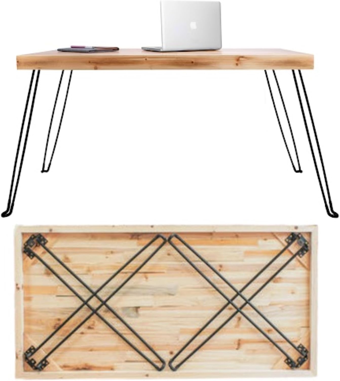 Amazon.com: Sleekform Wood Folding Table - Portable Folding Desk - No ...