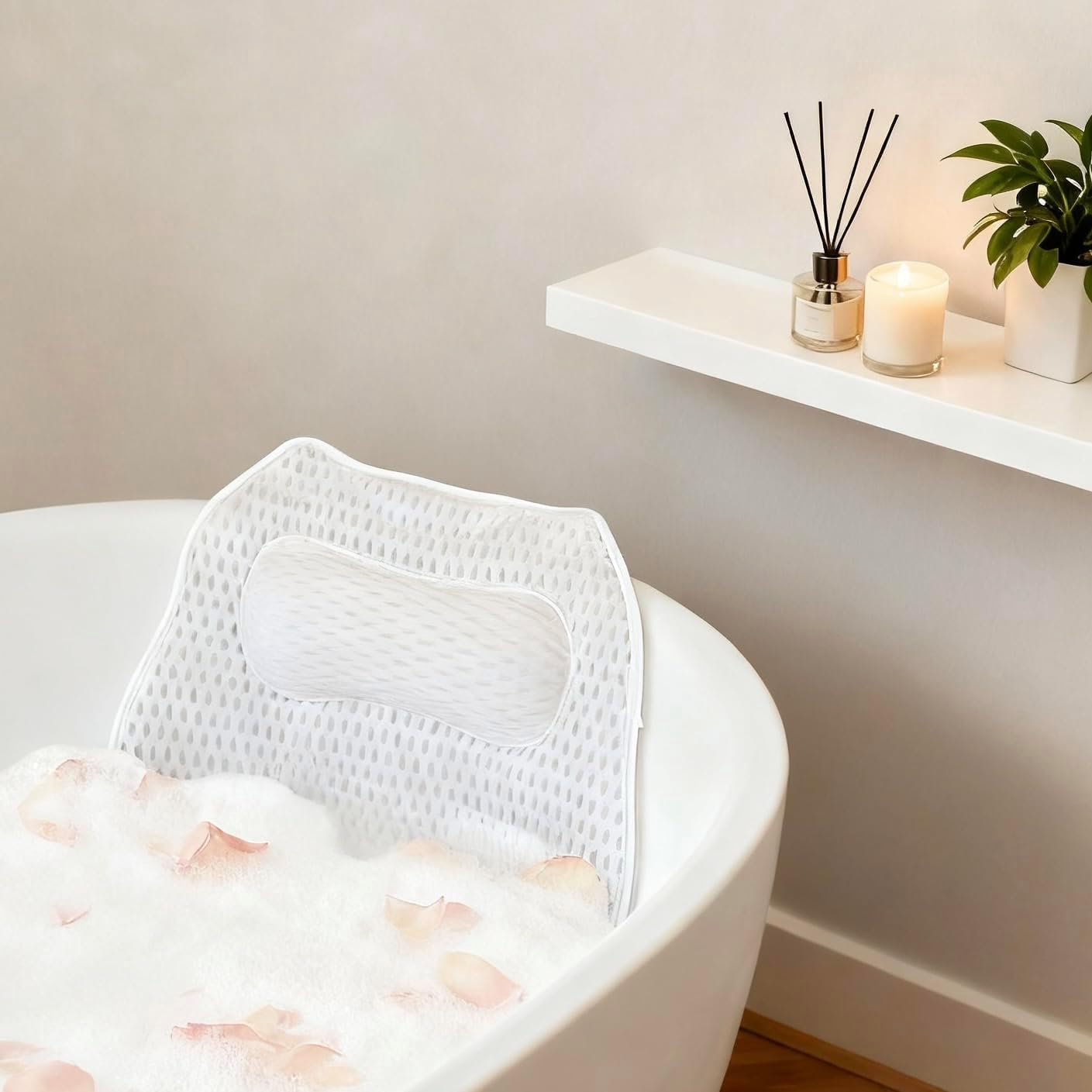 Amazon.com: Bath Pillow with 48 Strong Suction Cups - 4D Air Mesh ...