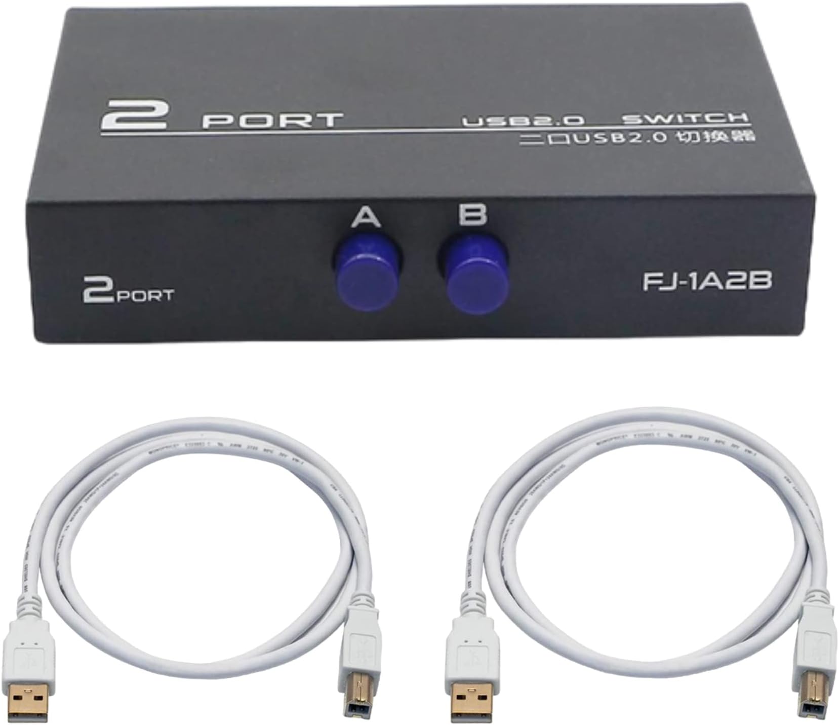 MVTECH 2 Port USB 2.0 Sharing Manual Switch Box Hub 2 PCS Share 1 USB 2 ...