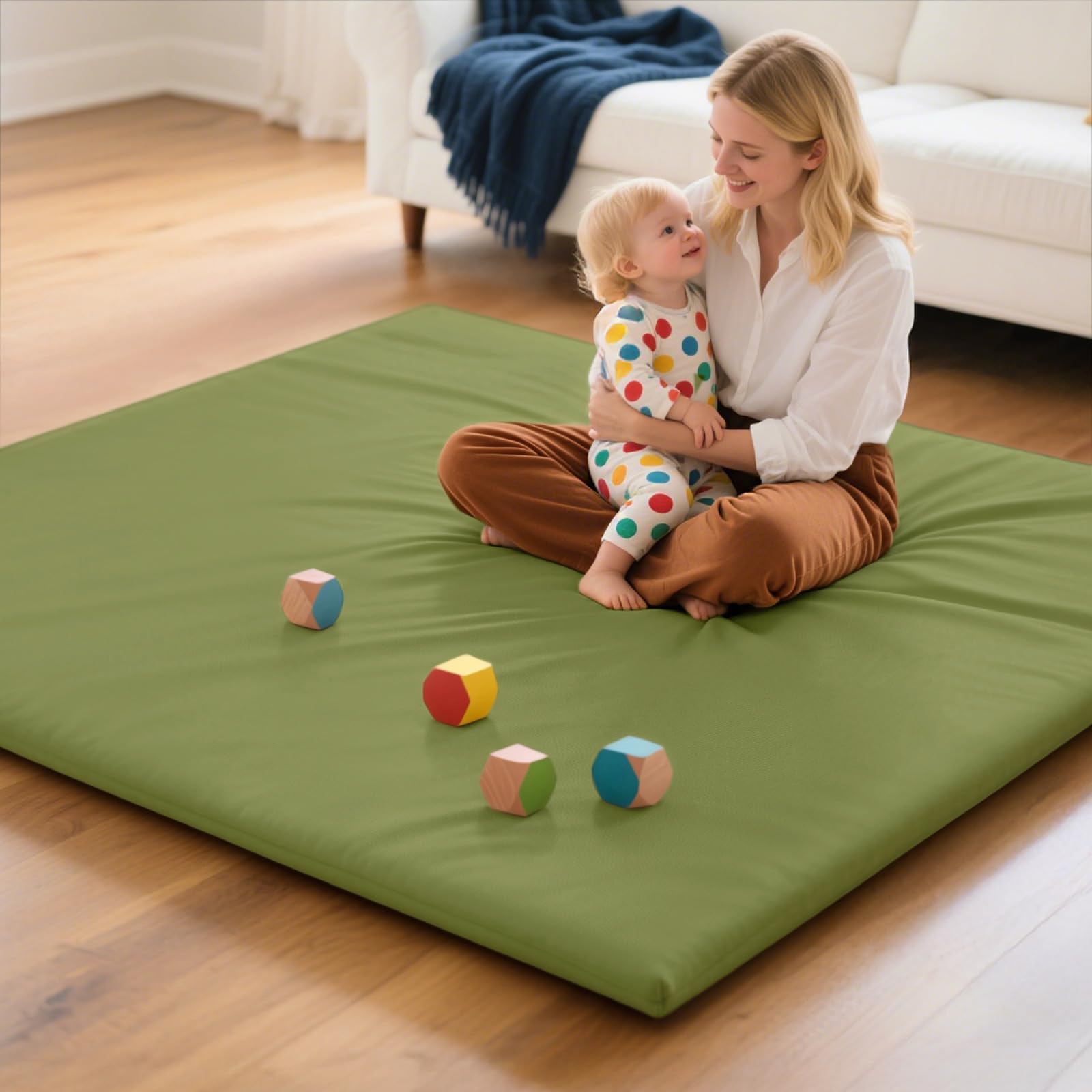 Amazon.com : Baby Mat for Floor, Thick Soft Non-Toxic Vegan Leather ...