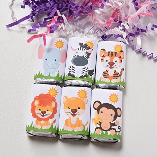 Amazon.com: 54 Safari Party Candy Wrappers, Safari Candy Stickers ...