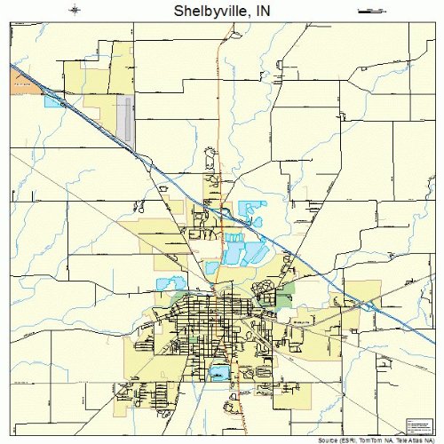 Amazon.com : Large Street & Road Map of Shelbyville, Indiana IN ...