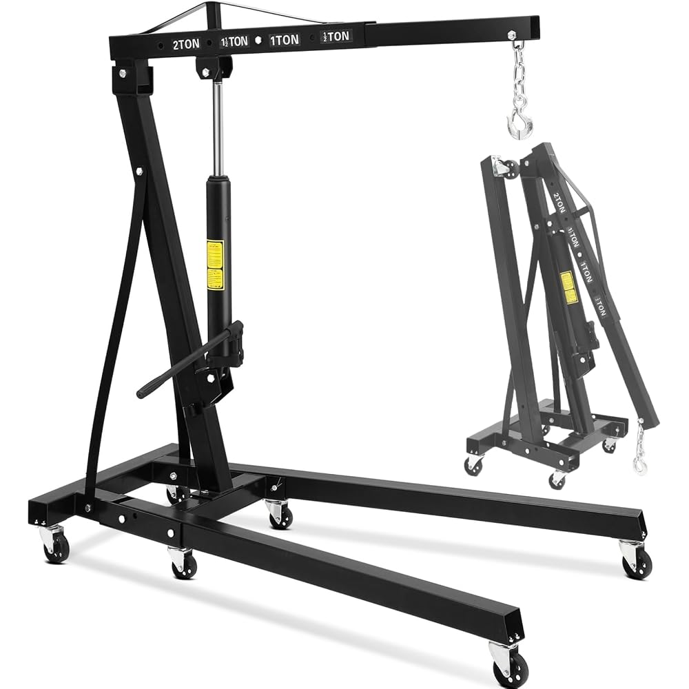 $27/mo - Finance 2-Ton Folding Engine Hoist, Hydraulic Shop Crane Lift ...